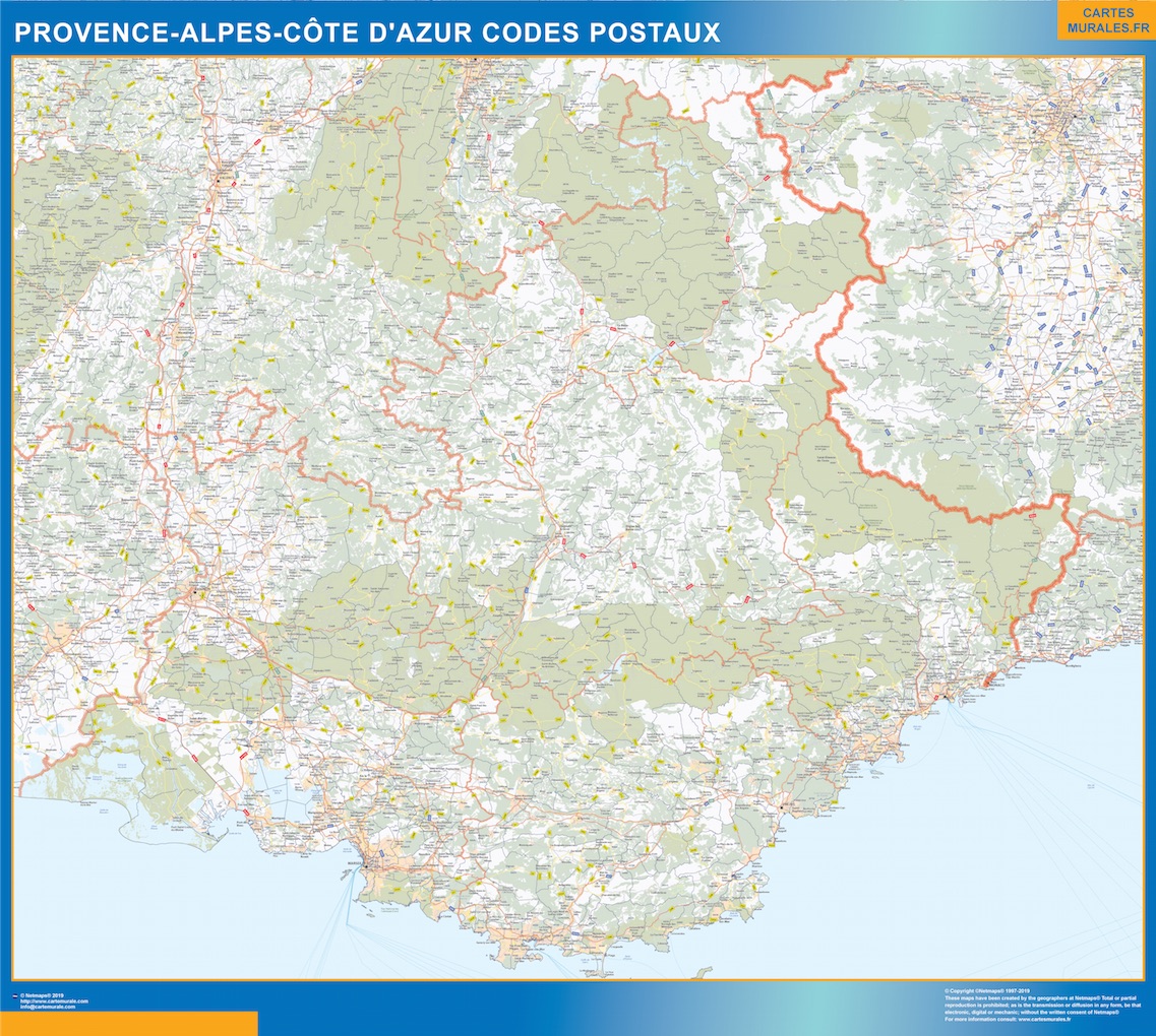 Map of Provence-alpes cote azur zip codes, Zip codes France maps ...